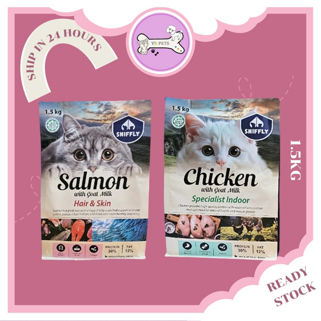 Sniffly Cat Dry Food 1.5kg Cat Kibbles Cat Food Hair Skin Goat Milk ...