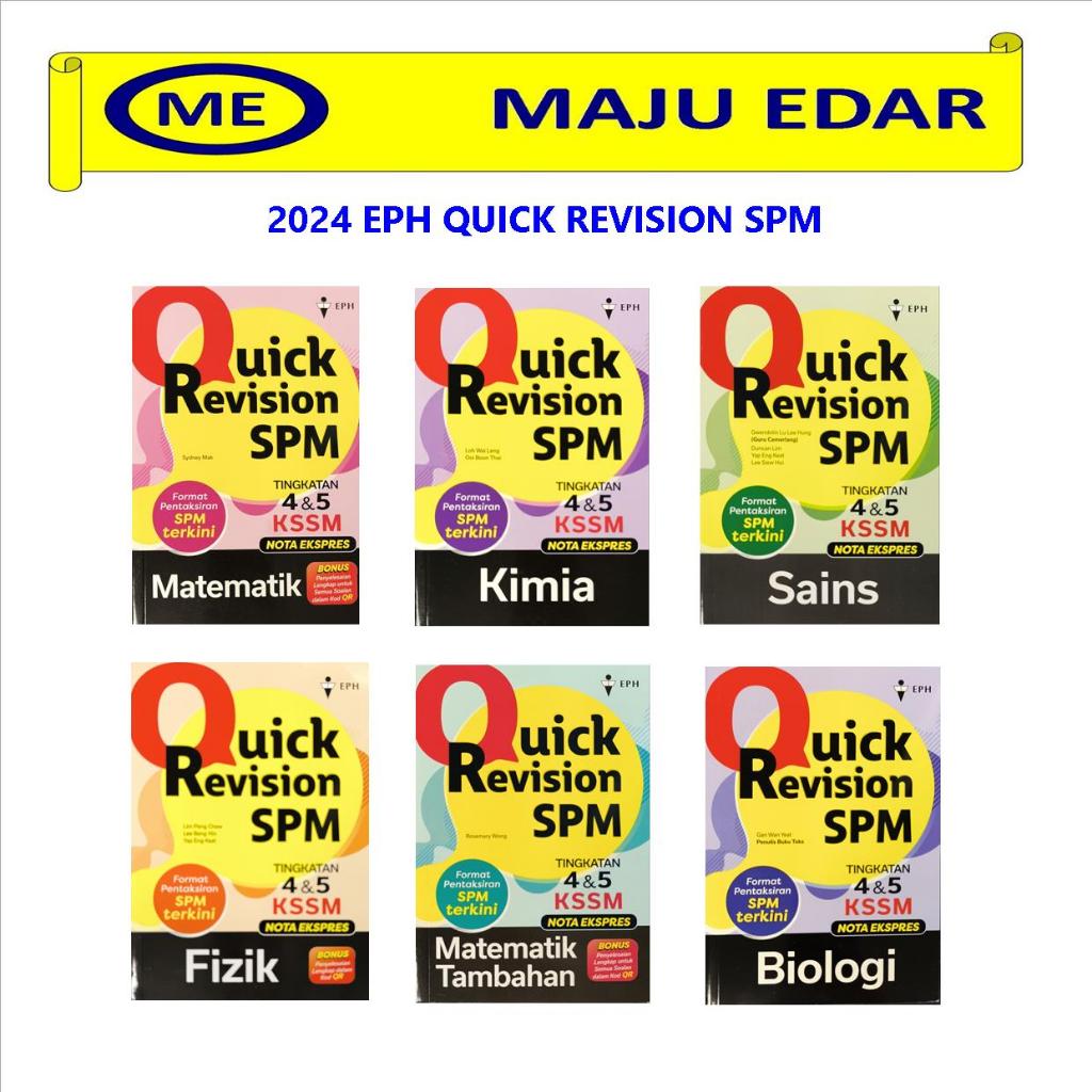 2024 EPH QUICK REVISION SPM KSSM FIZIK KIMIA BIOLOGI MATEMATIK SAINS MATEMATIK TAMBAHAN | Shopee ...