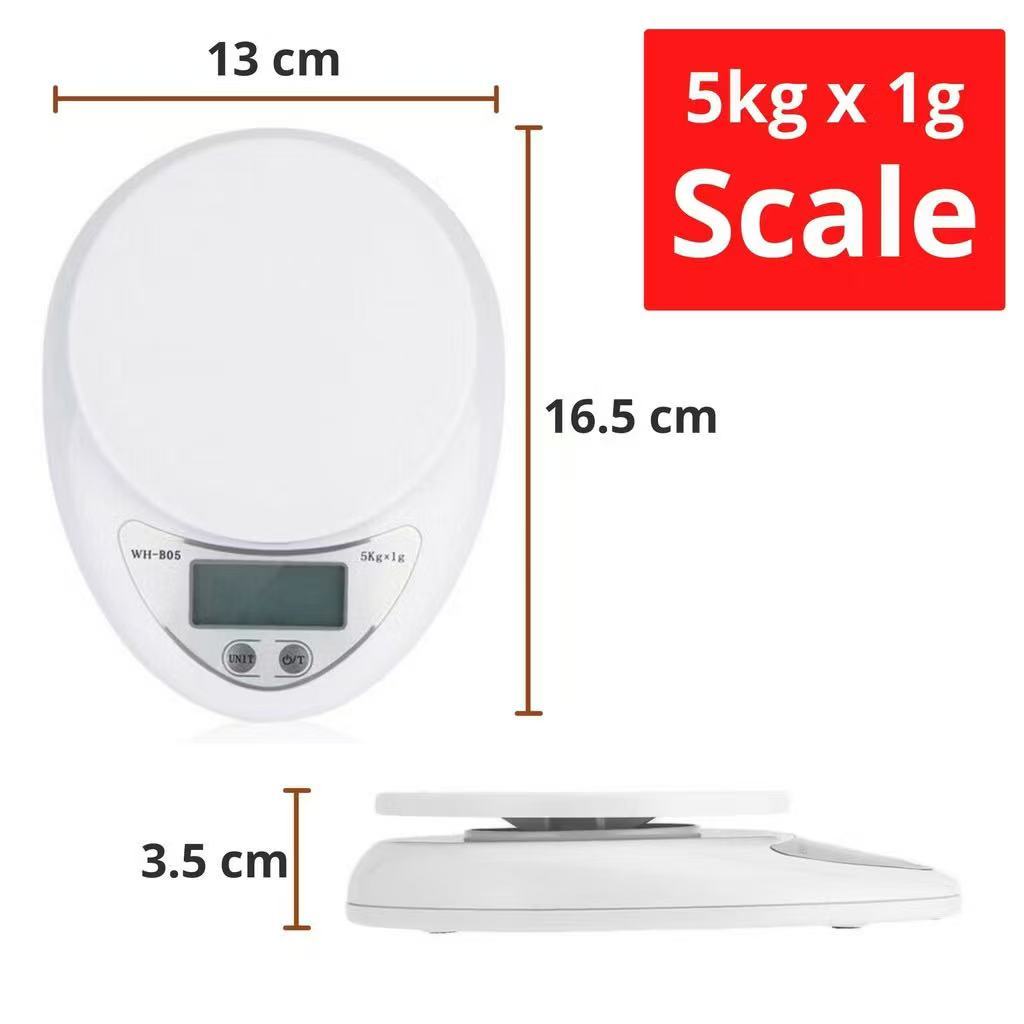 Digital Electronic Scale 5kg x 1g Free Battery Kitchen Scale Food ...