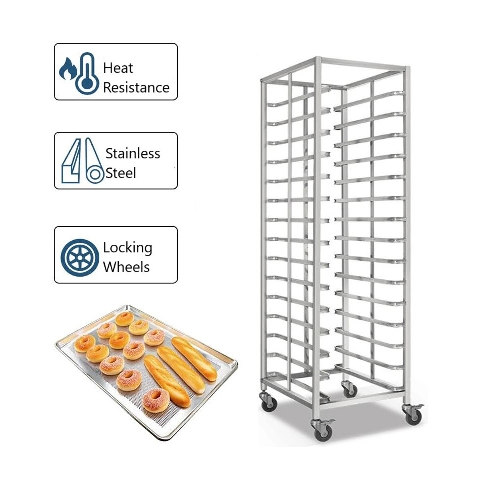 BAKING COOLING RACK 15 TINGKAT BAKERY TROLLEY STAINLESS STEEL 烤盘架 ...