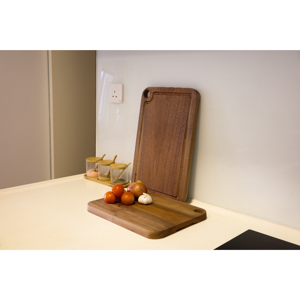 Solid Melunak Wood Chopping Board | Halal Certified & Food-Safe Mineral ...