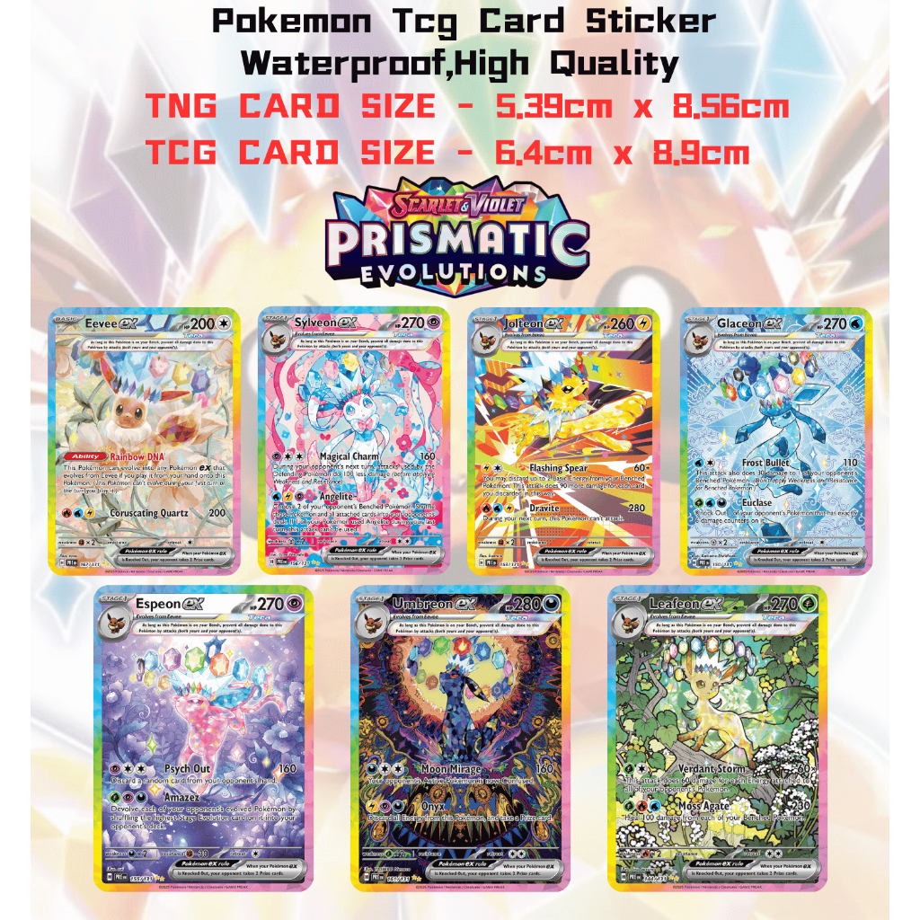 Pokémon Prismatic Evolutions Card Sticker - Card Sticker/Touch n Go&TCG ...