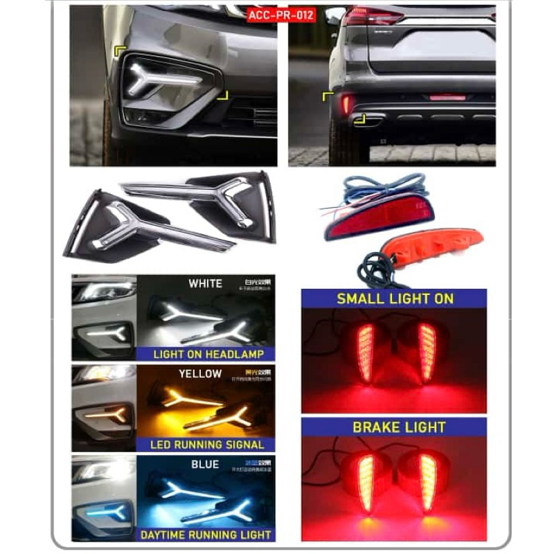 Proton X70 front rear bumper led DRL Daytime foglamp reflector cover ...