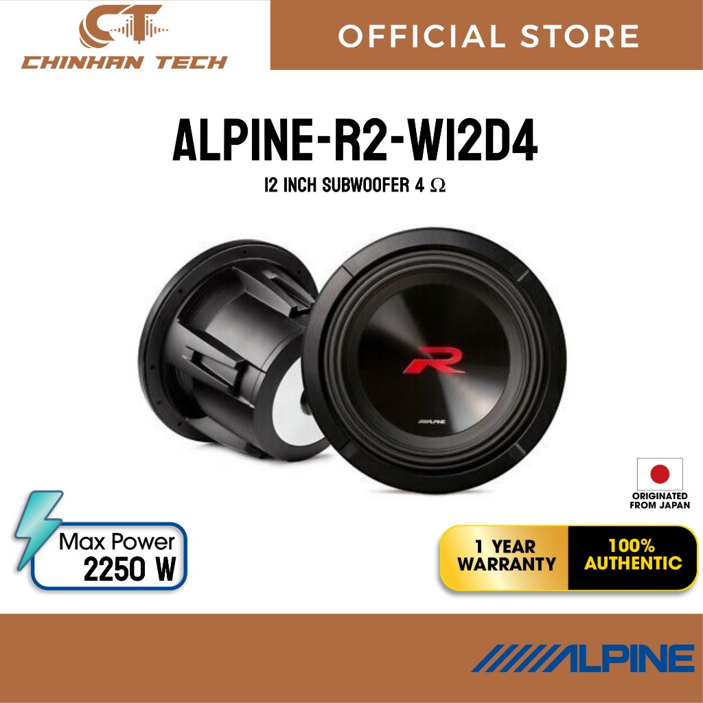 ALPINE R2-W12D4 Next-Generation 12-inch (30cm) R-Series Subwoofer with ...