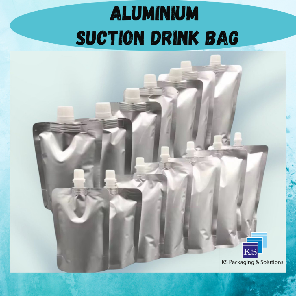 (50pcs) Aluminium Suction Drink Bag/Beg Minuman Spout Pouch/Suction ...