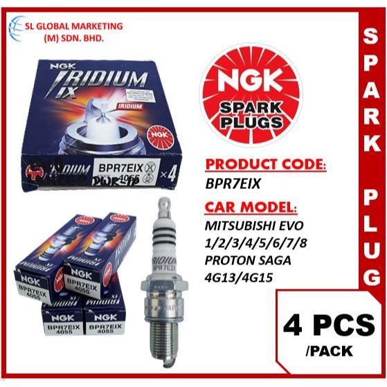 ORIGINAL NGK Iridium IX Spark Plug BPR7EIX - MITSUBISHI EVO 1-8 ,SAGA 4G12 4G14 | Shopee Malaysia