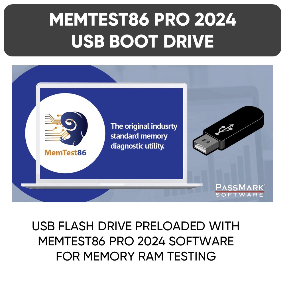 USB Flash Drive Preloaded with Passmark MemTest86 Pro 2024 - Advanced ...