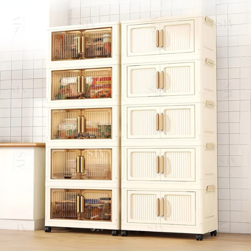 StaxHomedeco 40-70cm Plastic Folding Storage Cabinet Organizer Foldable ...