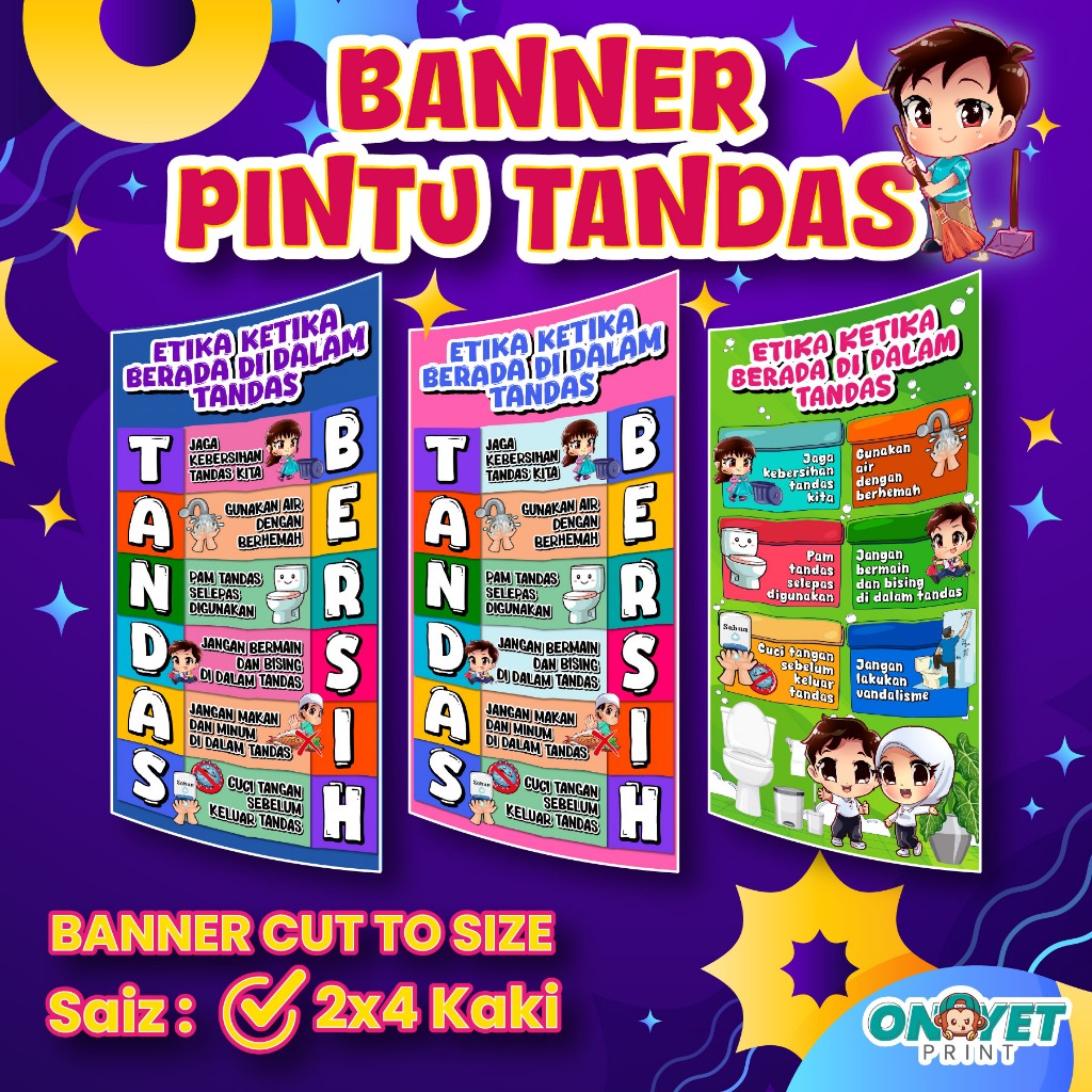 BANNER KEBERSIHAN TANDAS (PINTU TANDAS) 🥰🥰 | Shopee Malaysia