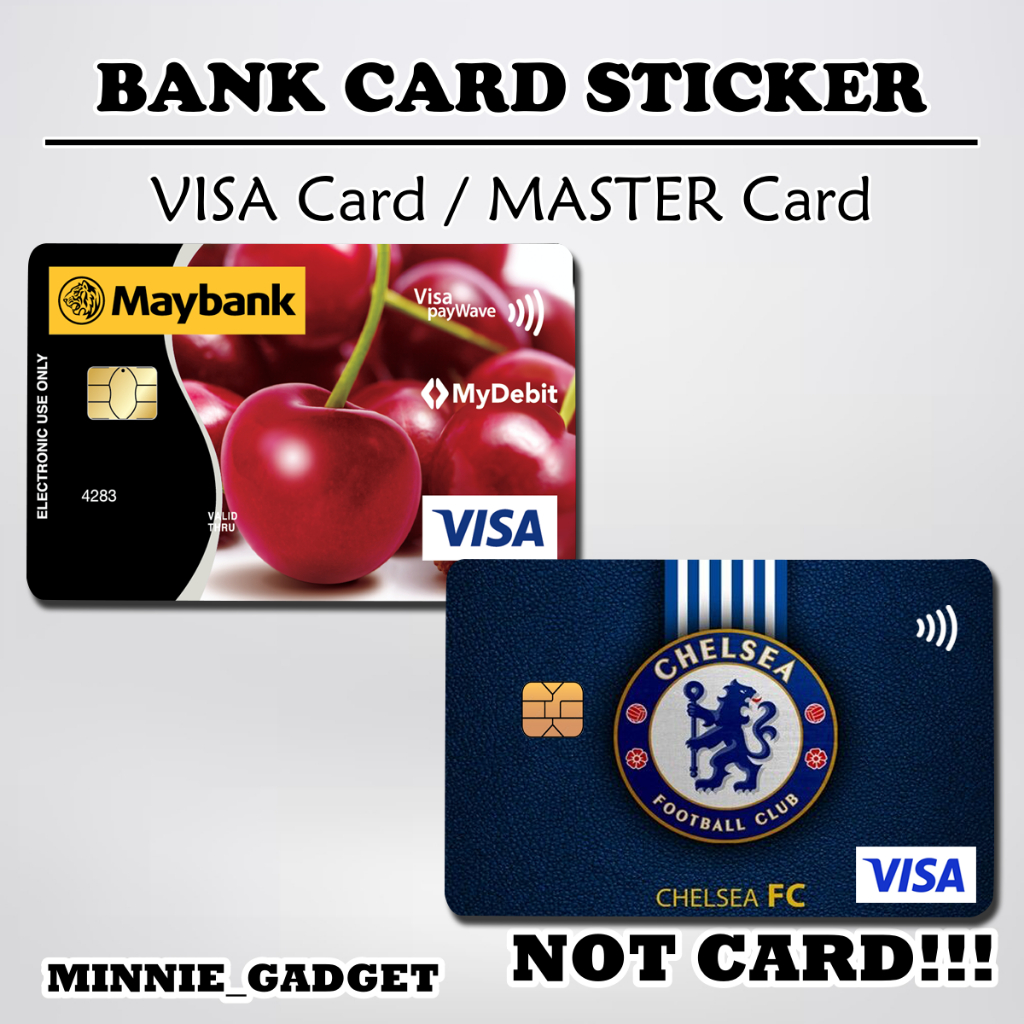 [ CHELSEA Football Team ] For BANK Card Sticker Cover / MASTER / VISA / CREDIT/ DEBIT CARD ...