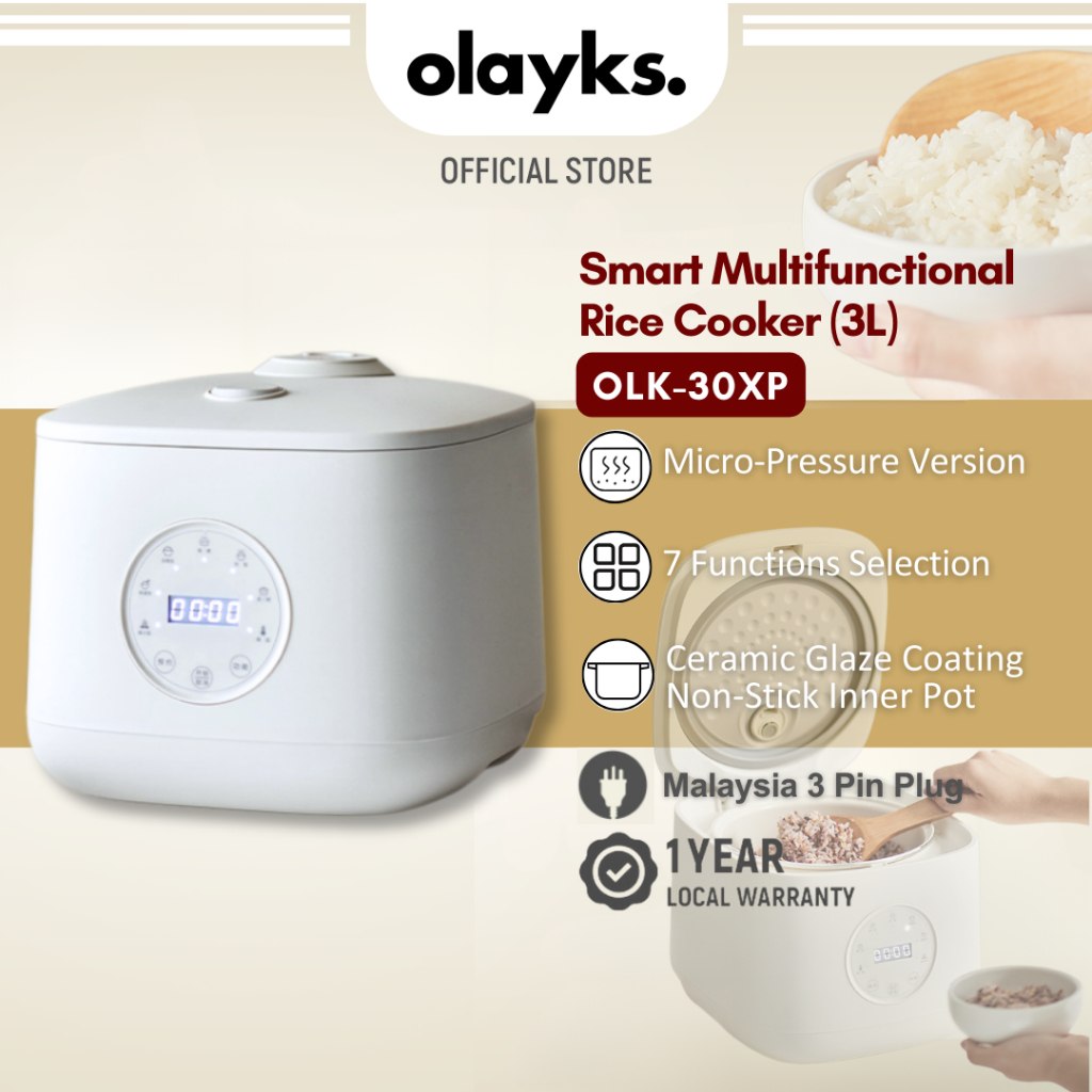 Olayks 3L Multifunction Electric Rice Cooker Non Stick Periuk Nasi Smart Rice Cooker Porridge ...