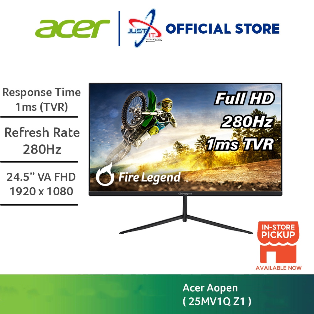 ACER AOPEN 25MV1Q Z1 / 25MV1QZ1 24.5" GAMING MONITOR ( 24.5" VA FHD / 1MS / 280HZ / AMD FREESYNC ...