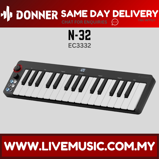 Donner N-32 32-Key MIDI Keyboard Controller Sequencer ( N 32 / N32 ) | Shopee Malaysia