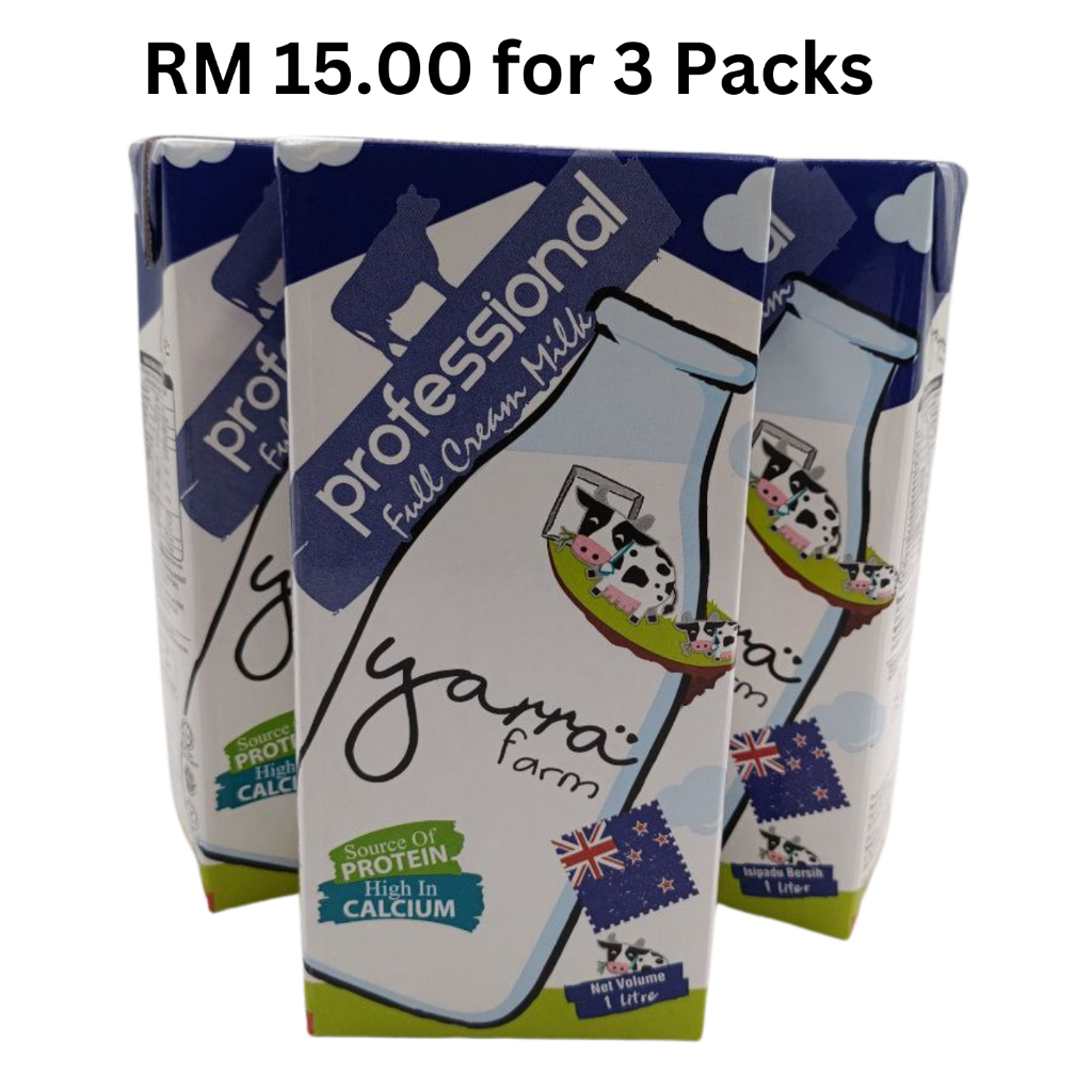 Yarra Farm Fresh UHT Full Cream Milk Professional 1L (without cap ...