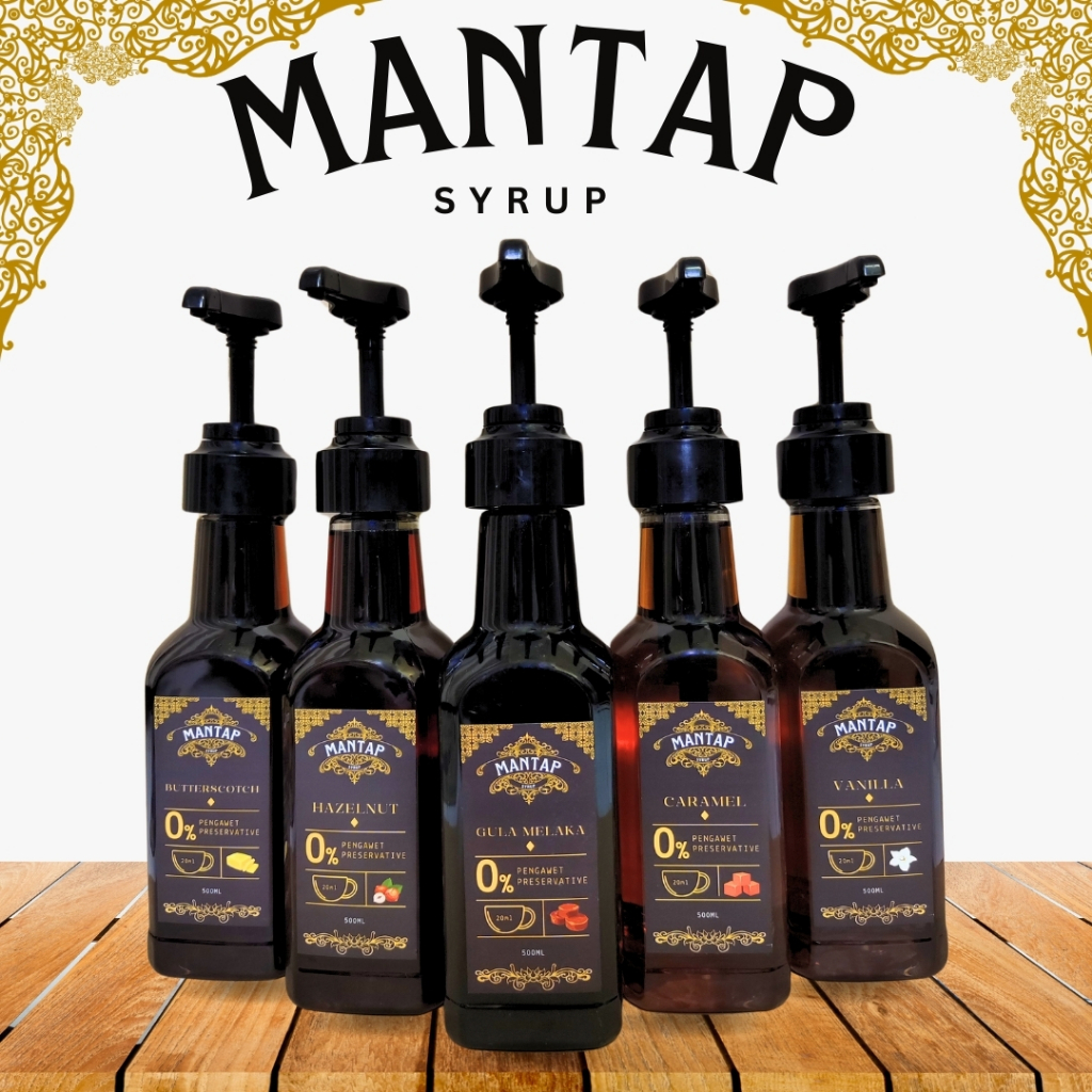 MANTAP SYRUP 450ml Halal Premium Handcrafted Coffee Syrup Caramel ...
