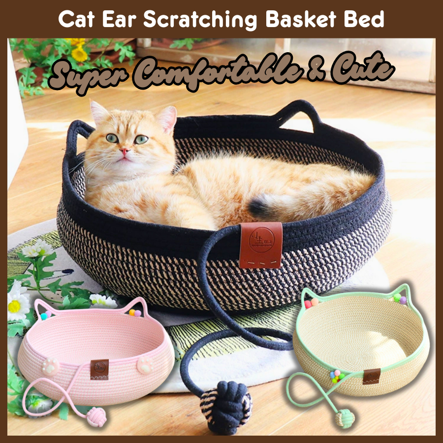 Cat Scratcher Basket Bed Papan Scratching Cakar Kucing Cat Bed Pet ...