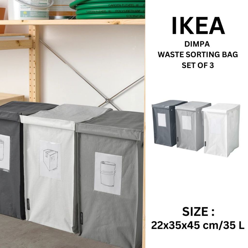 IKEA DIMPA Waste Sorting Bag ( 22x35x45 cm/35 L ) | Shopee Malaysia