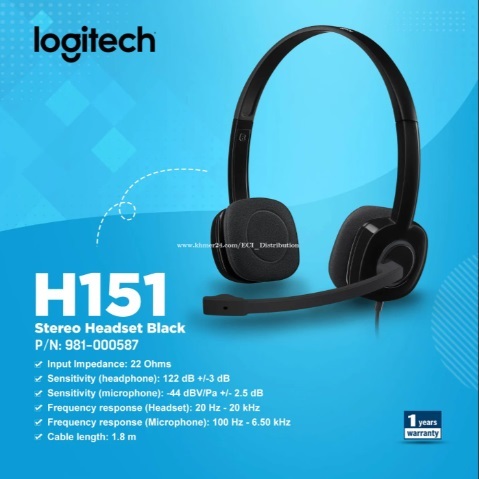 Logitech H151 Wired Headset, Stereo Headphones with Rotating Noise ...