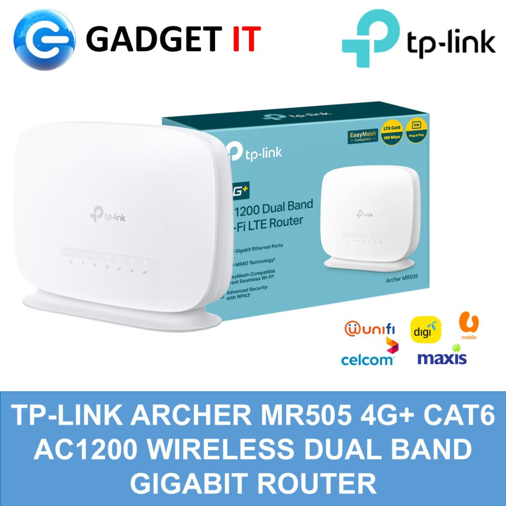 TP-LINK ARCHER MR505 4G+ CAT6 AC1200 WIRELESS DUAL BAND GIGABIT ROUTER ...