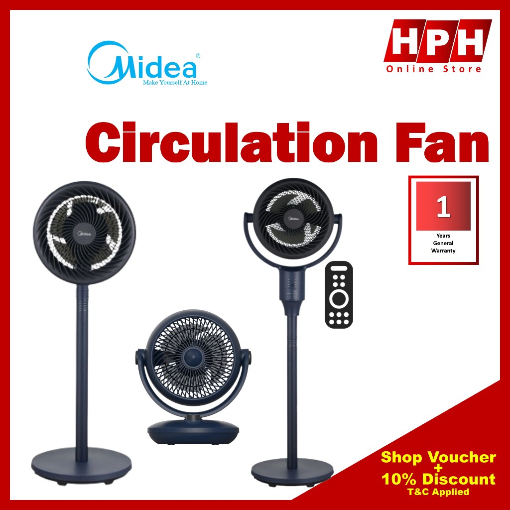 Midea 7 Inch Circulation Fan MFG180M0APB (Stand Fan) / 5 Blades ...