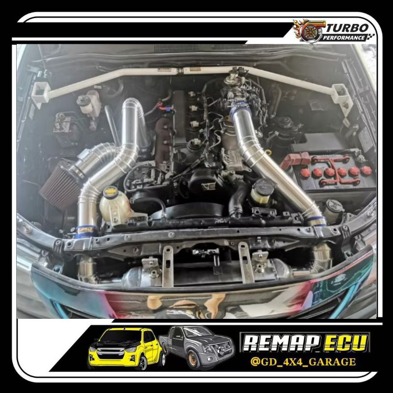 INTERCOOLER KIT FULL SET + RAMPIPE FILTER Quality Alloy DMAX HILUX VIGO ...