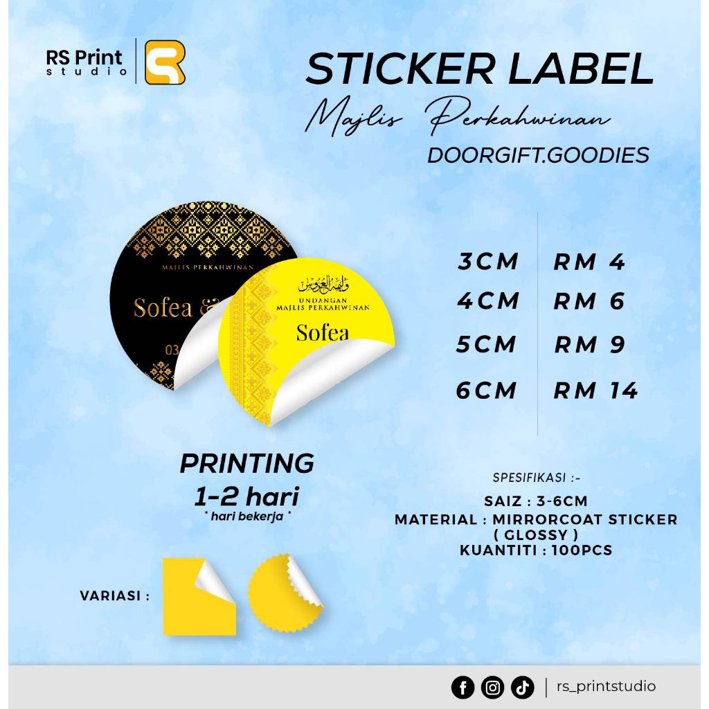 Sticker Label Perkahwinan Murah_Doorgift/Goodies | Shopee Malaysia