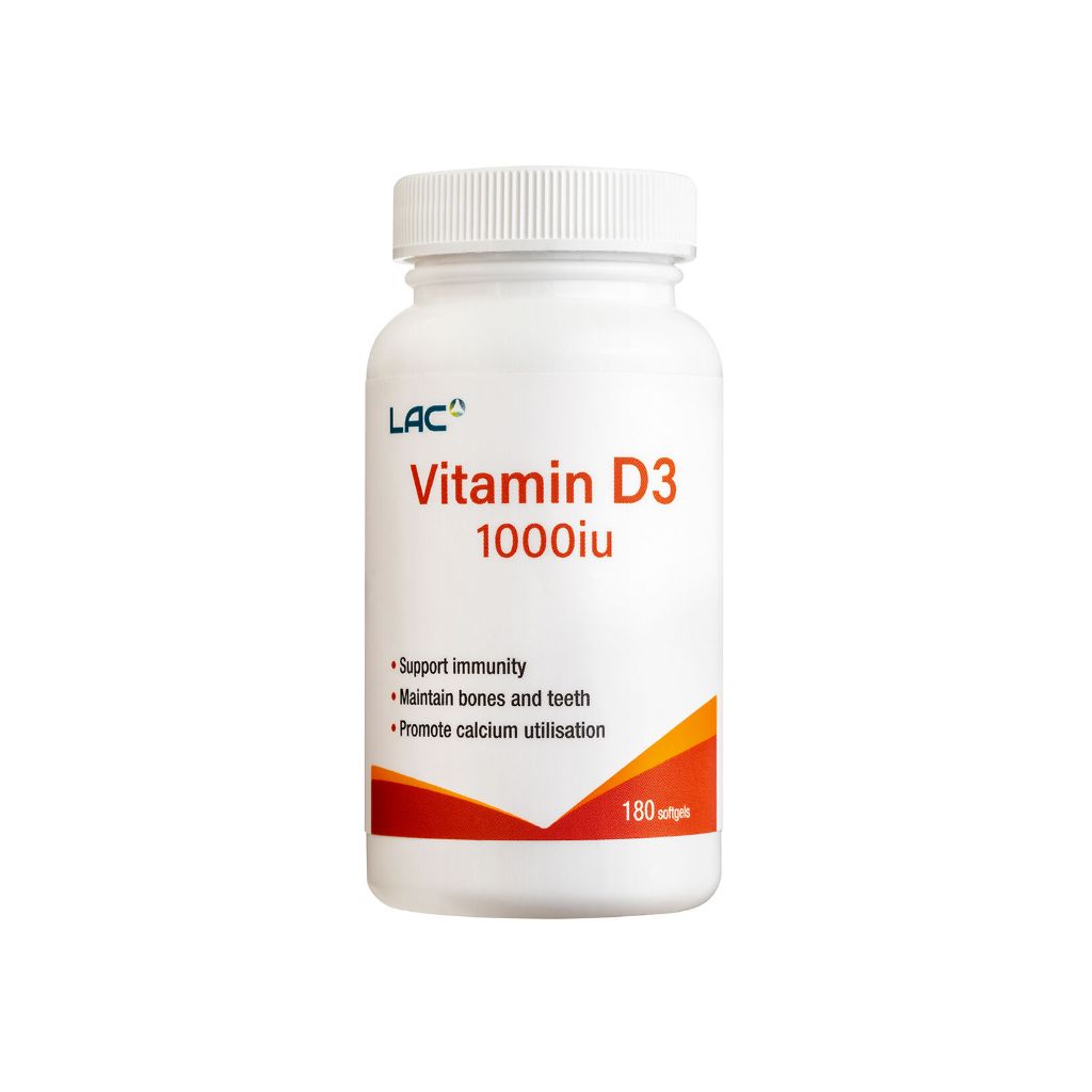 [MD Keto] LAC Vitamin D3 1000iu (180 softgels) for bone and mood ...