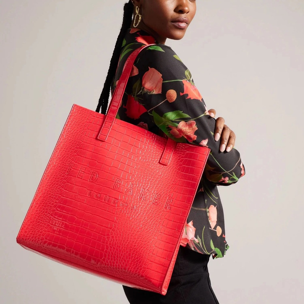 TED BAKER LONDON CROCCON Croc Effect Large Icon Bag | Shopee Malaysia