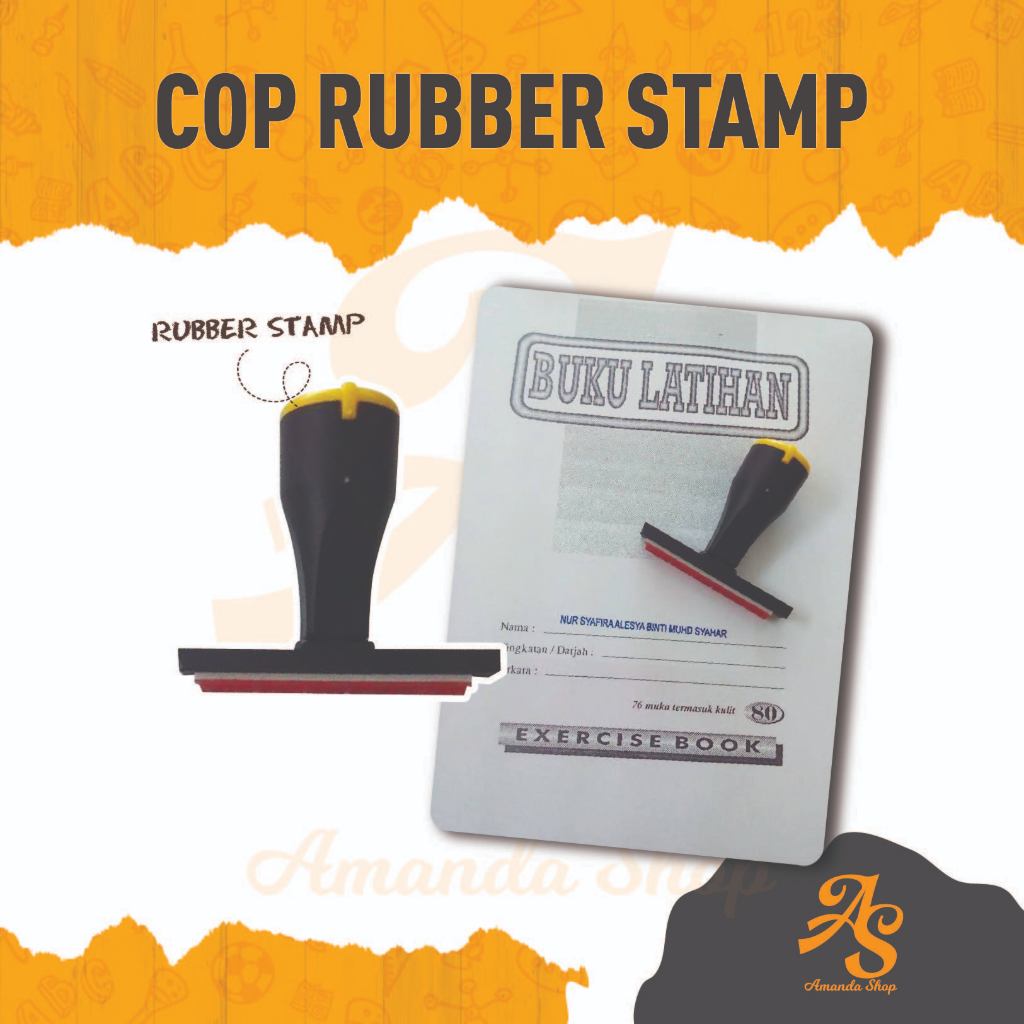 Rubber Stamp | Cop Nama Untuk Kegunaan Pelajar | Cop Nama Buku Latihan | Cop Buku Nama Buku ...