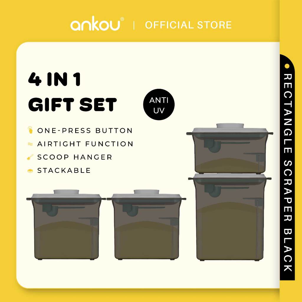 ANKOU Airtight Milk Powder Food Container with Scraper Gift Set ...