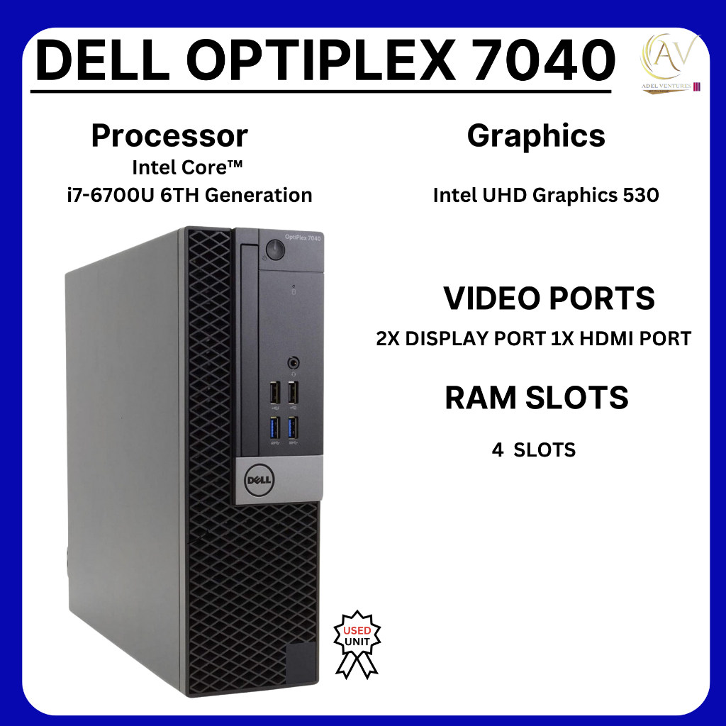 Dell OptiPlex 7040 SFF Desktop Computer PC Intel Quad Core i7-6700(6TH GEN) 3.40GHz, Windows 10 ...