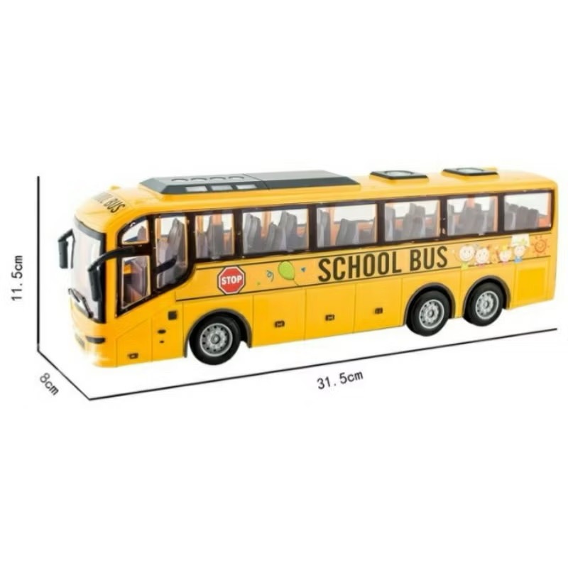 Kids Big Size School Bus Vehicle Pretend Toy Playset Mainan Bas Sekolah ...