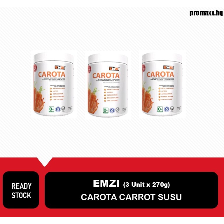 Emzi Carota Carrot Susu Untuk Kesihatan Mata 3 Unit x 270g | Shopee ...