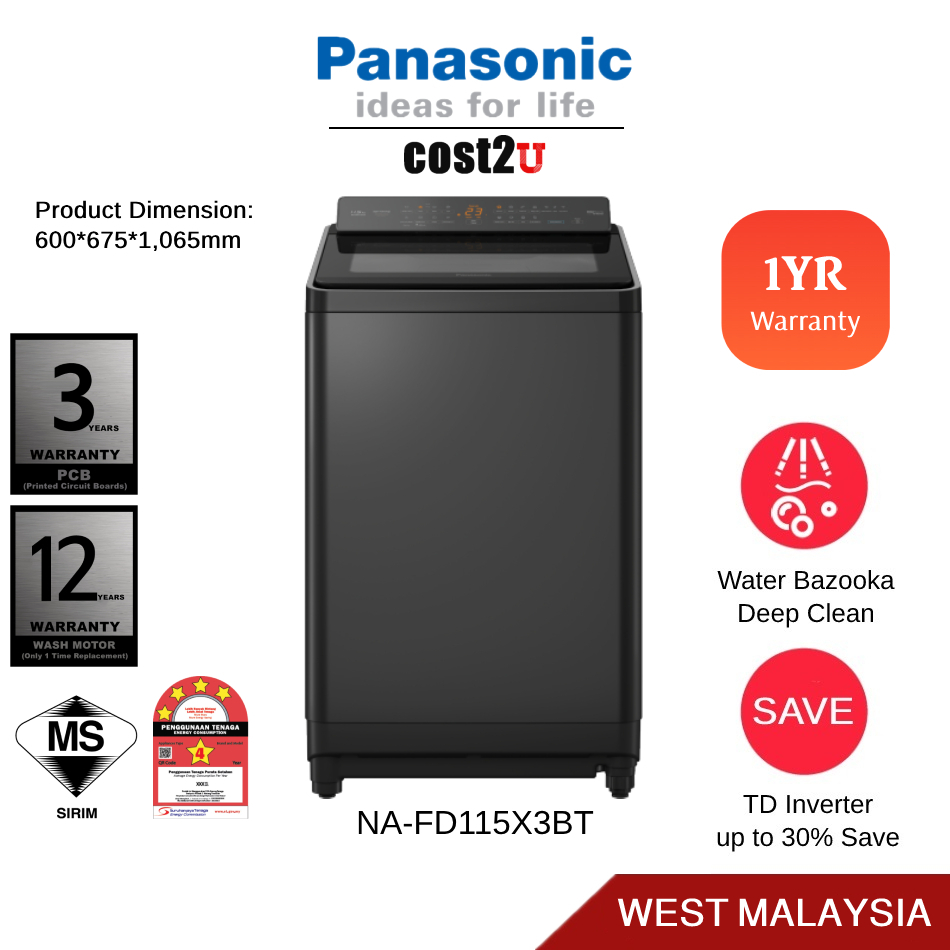 Panasonic/Samsung 11/11.5KG Inverter Top Load Washing Machine ...