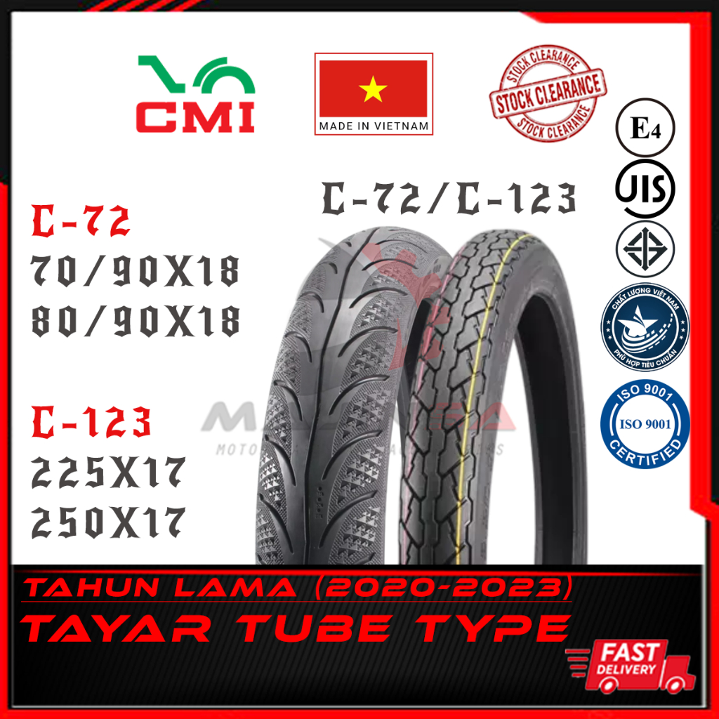 **[CLEAR STOCK] CMI RACING MOTORCYCLE TAYAR 2020-2023 TUBE TYPE TYRE ...