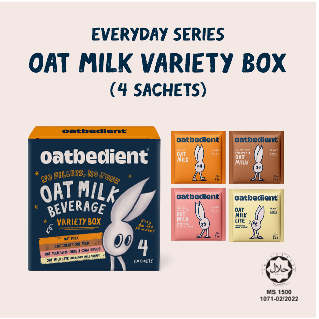 Oatbedient Oat Milk 4s Variety Box [Everyday Series: 1 sachet each ...