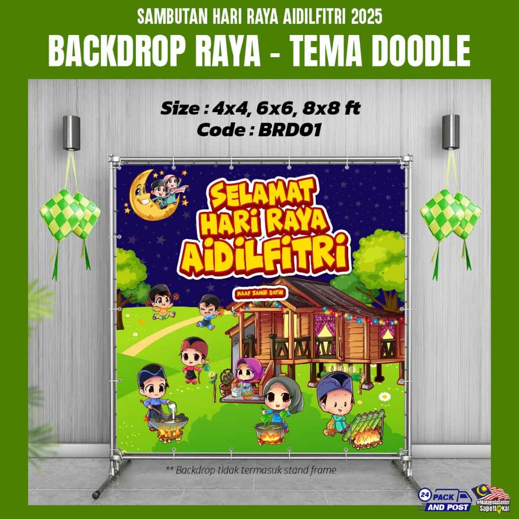 HARI RAYA AIDILFITRI Backdrop Photobooth - Hiasan Rumah Terbuka ...