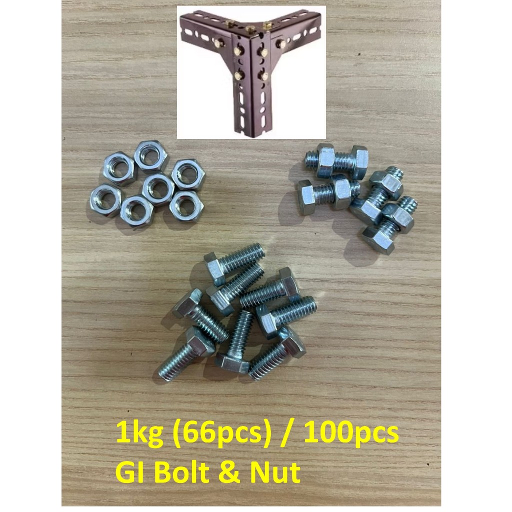 1KG (66 sets) / 100 pcs 5/16" x 20mm/ 25mm Aircond Outdoor Bracket GI ...