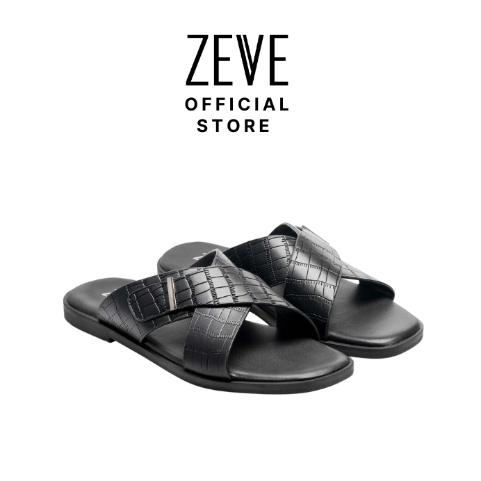 Zeve Javier Sandal - Black | Shopee Malaysia
