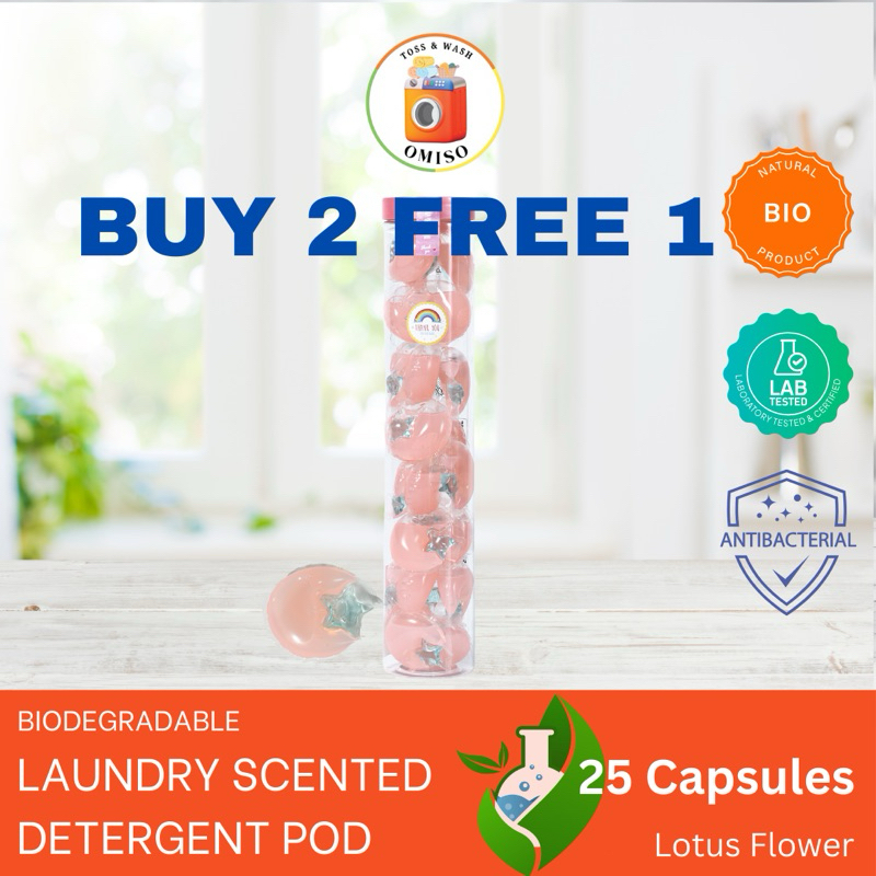 OMISO LOTUS’s FLOWER 7-IN-1 Biodegradable Laundry Detergent Pod ...