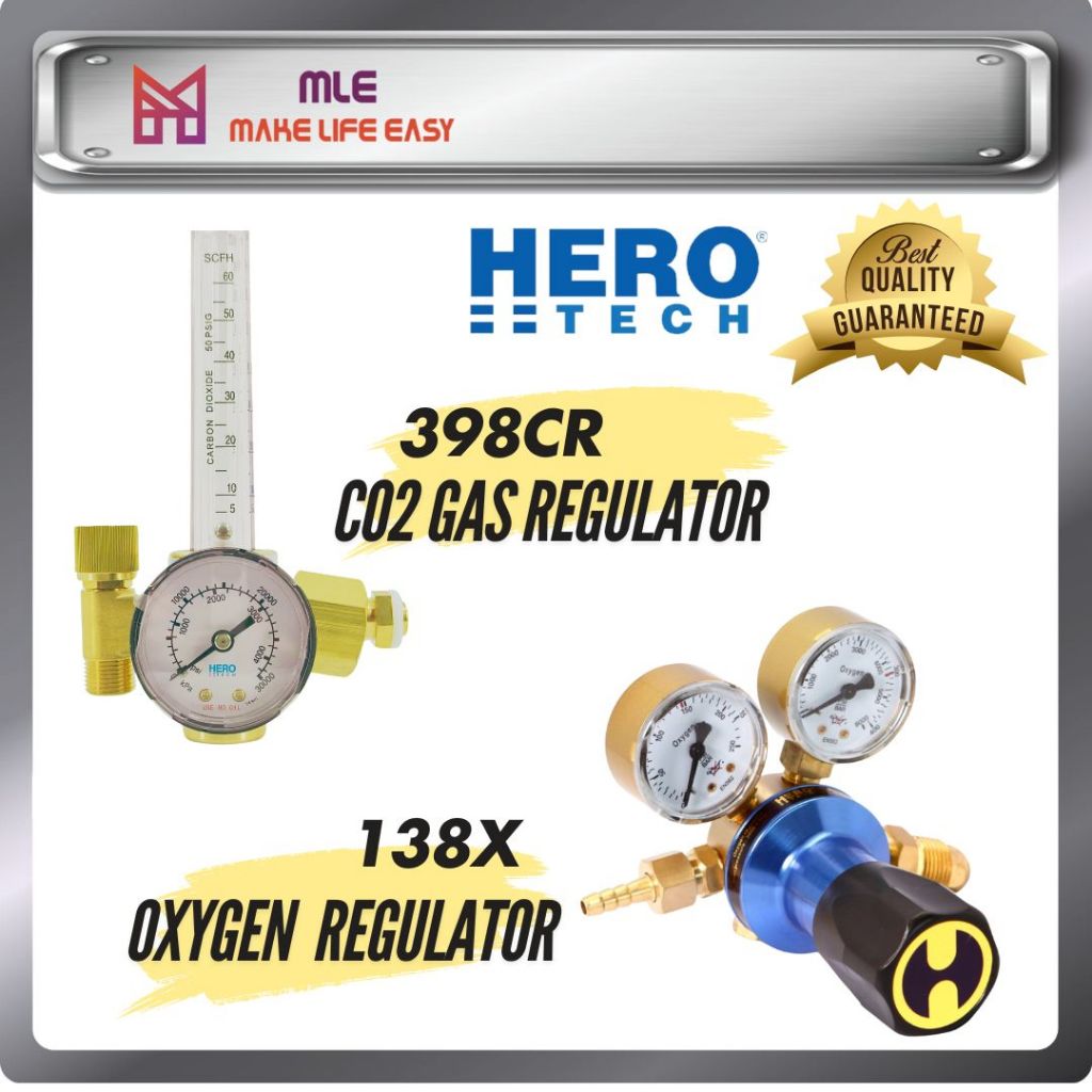HERO TECH Oxygen Regulator 138X / CO2 Gas Regulator 398CR | Shopee Malaysia