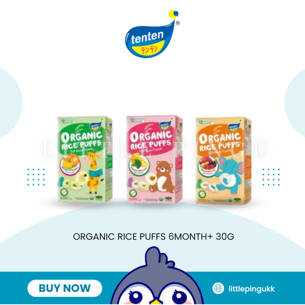 TENTEN ORGANIC RICE PUFFS 6MONTH+ 30G | Shopee Malaysia