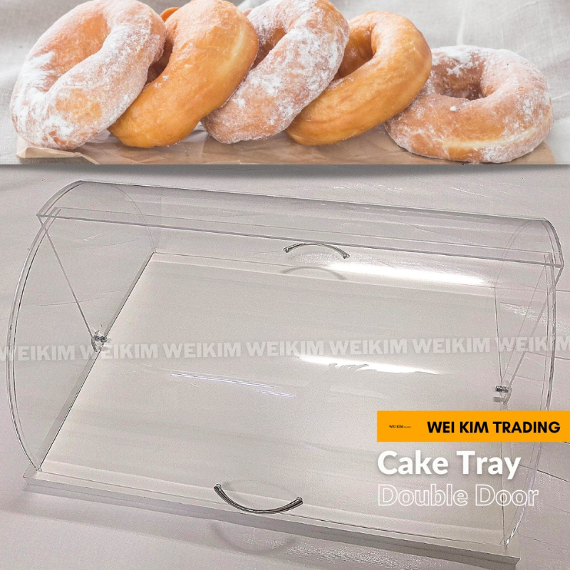 (Sebiji) WeiKim Cake Tray (Double Door). Acrylic Jernih Berkualiti Kek ...