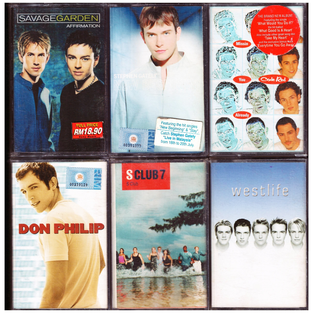 USED CASSETTE SAVAGEGARDEN STEPHAN GTATELY CODE RED DON PHILIP S CLUB 7 WESTLIFE KASET TAPE ...