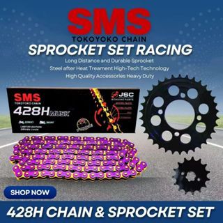 428H MUSK PURPLE CHAIN Y15 Y15ZR Y16 Y16ZR FZ150 FZ150i SPROCKET SET ...