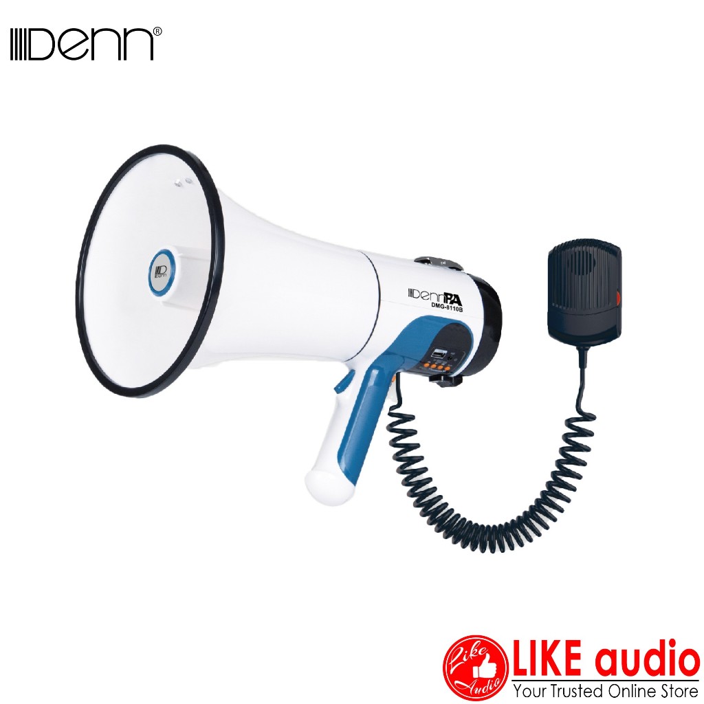 DENN DMG-8110B High Power Hailer - BT/USB/TF/Siren/Voice Recording ...