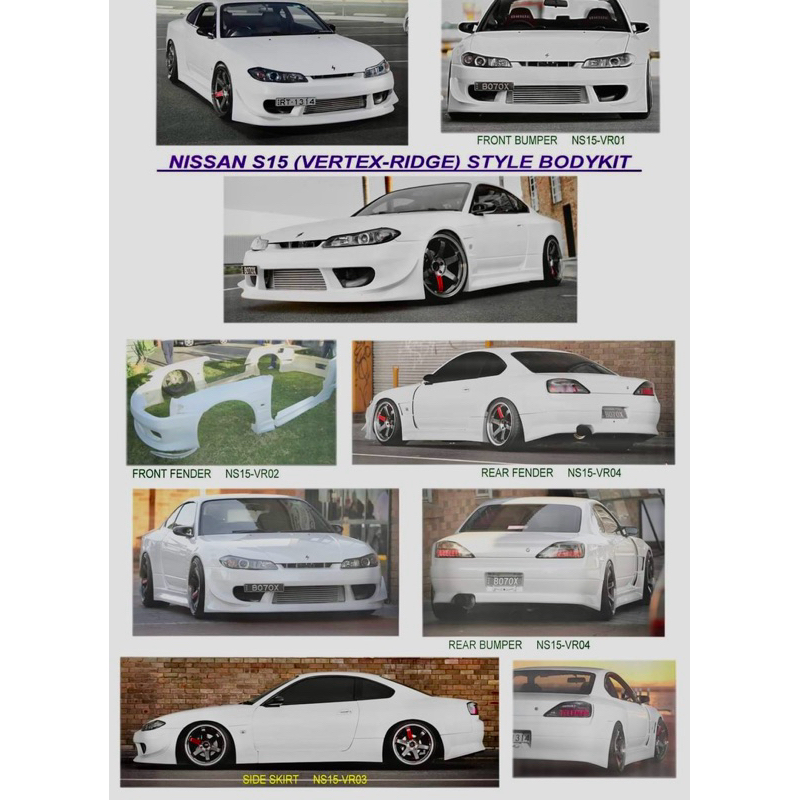 Nissan Silvia S15 Vertex RIDGE bodykit body kit front side rear bumper ...