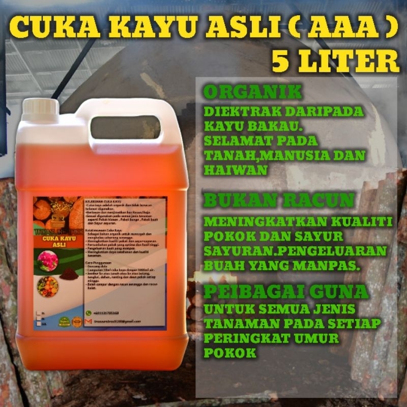 CUKA KAYU ASLI 5 LITER UNTUK PERTANIAN/ WOOD VINEGAR 100% ASLI TANPA ...