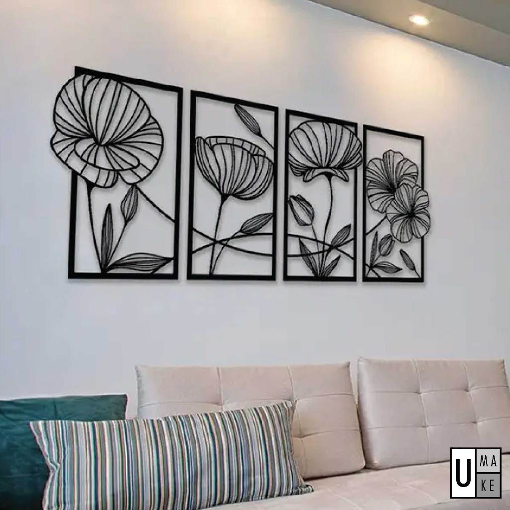Nordic Home Decoration Mate Black Wall Art Flat Frame Decoration Hiasan ...