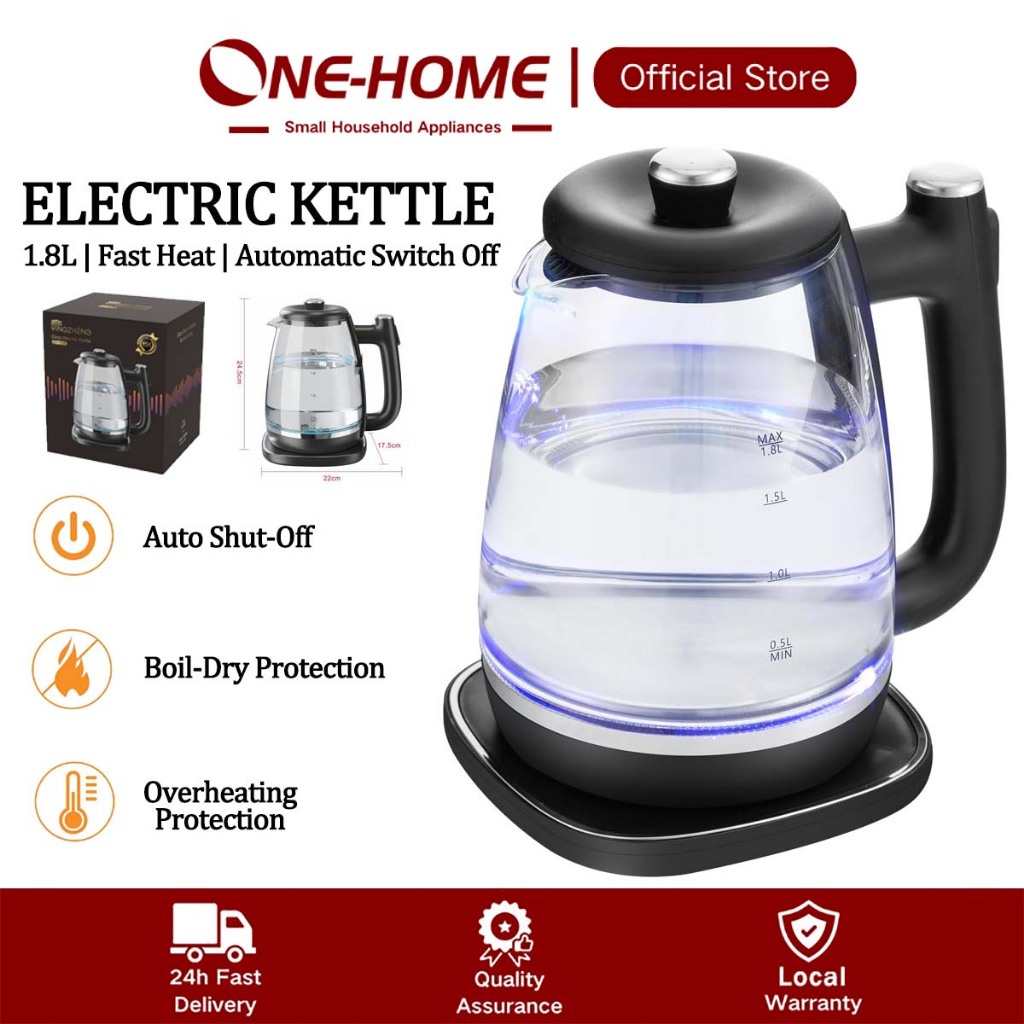 ONEHOME Electric Kettle 2L Fast Boiling Electric Glass Kettle Blue ...
